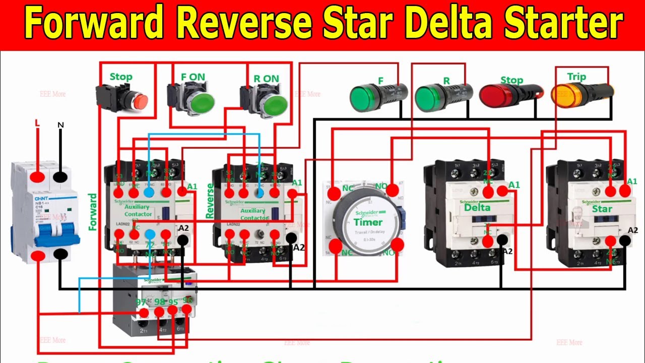 Forward Reverse Star Delta Starter Control Wiring Connection Diagram ...