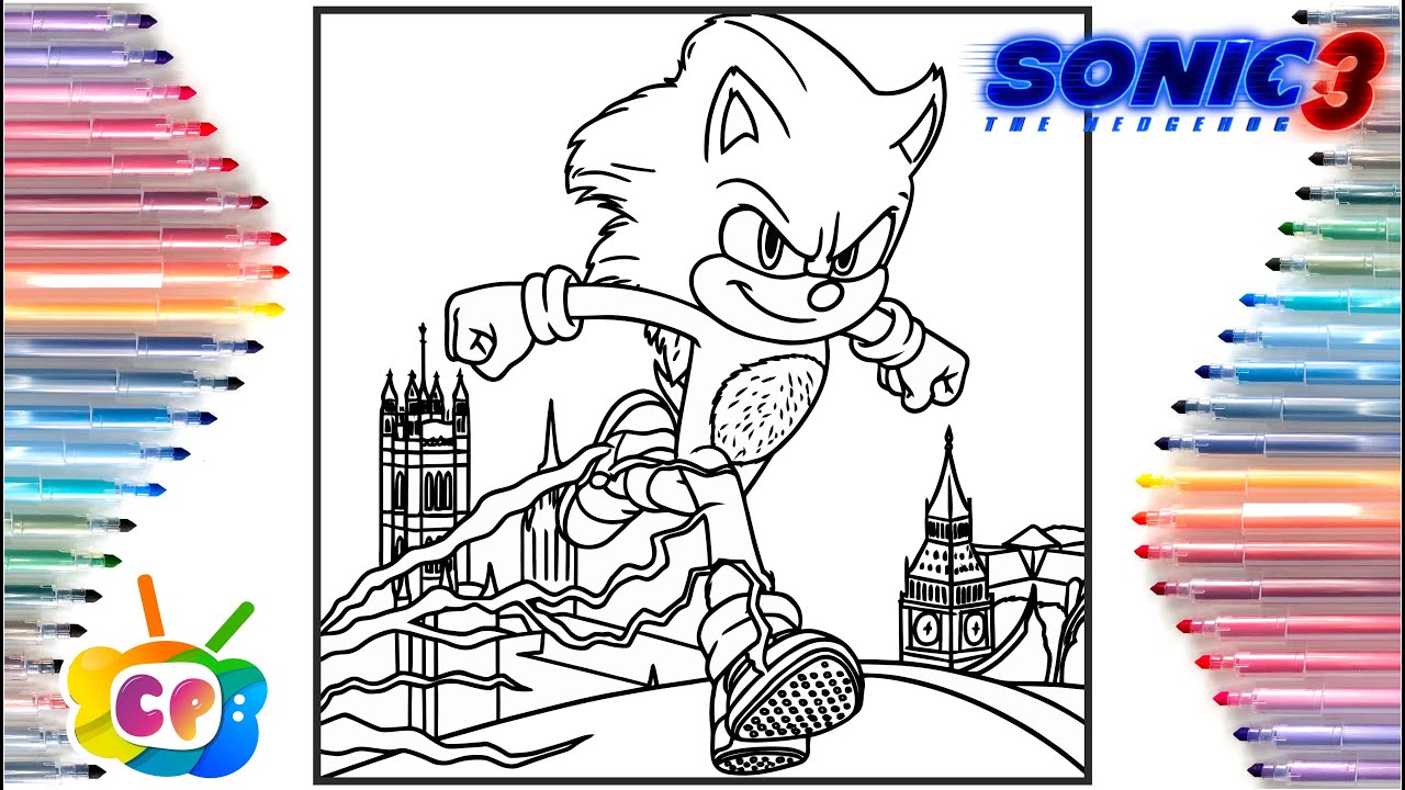 Sonic 3 coloring pages movie / Sonic 3 movie official trailer / how to ...