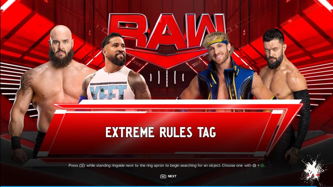 WWE 2K24 - Braun Strowman & Jey Uso Vs Logan Paul & Finn Balor - Tag ...