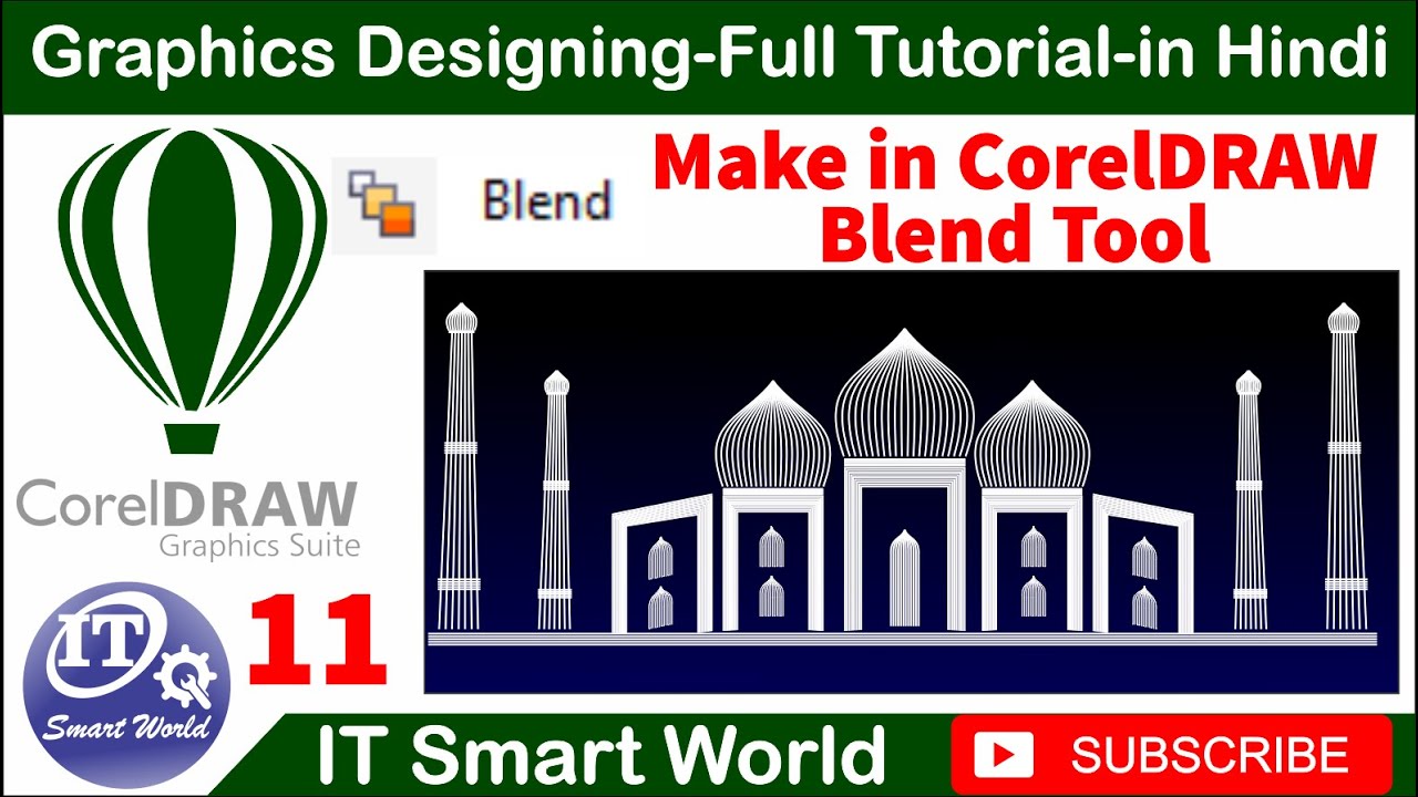 CorelDRAW How To Work Blend Tool Make Tajmahal In Coreldraw Part 11 In coreldraw-how-to-work-blend-tool-make-tajmahal-in-coreldraw-part-11-in
