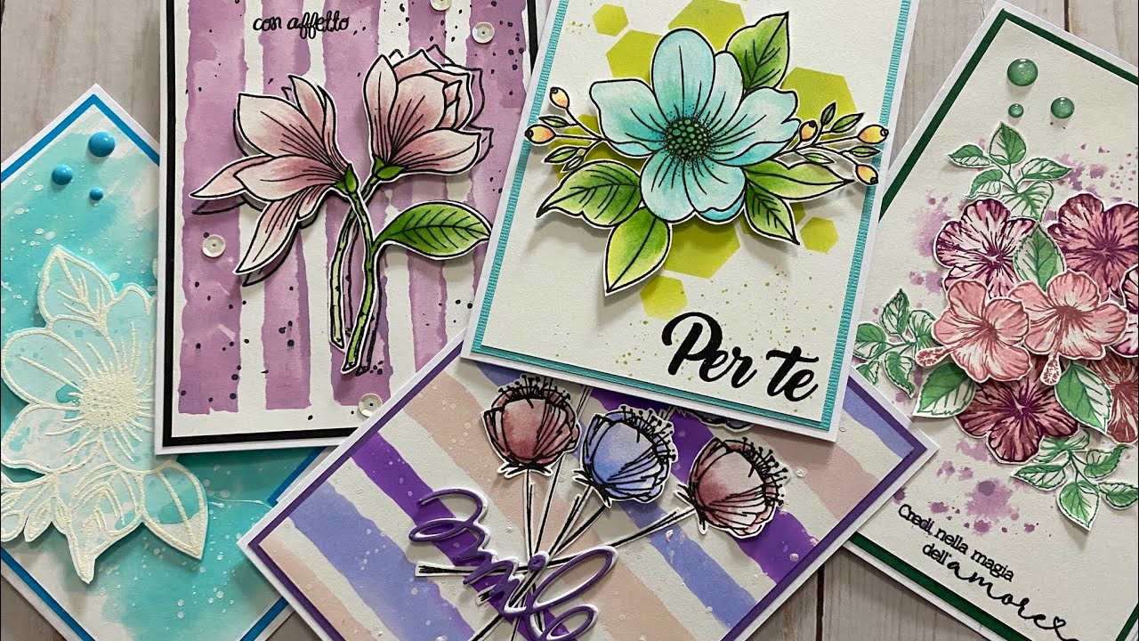 5 different cards tutorial for scrapbook - YouTube