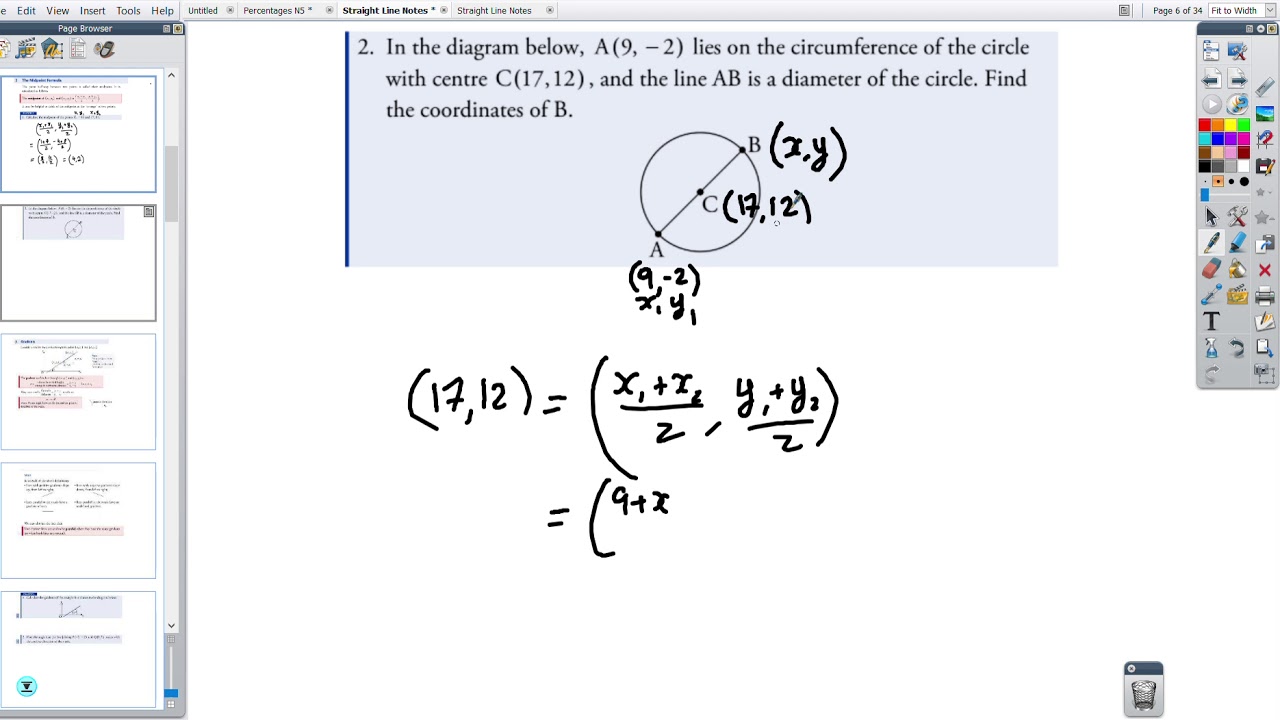 Straight Line 2 Midpoint Formula - YouTube