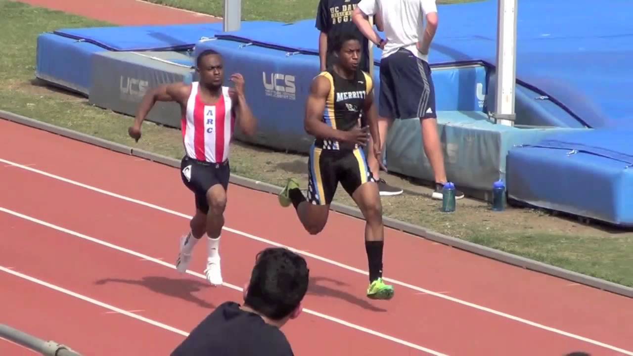 Adeeb Nasir wins 100m overall at UC Davis - YouTube