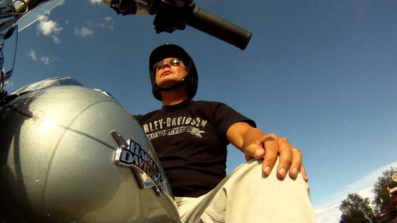 Cool guy riding a Harley Davidson in Seligman AZ - YouTube