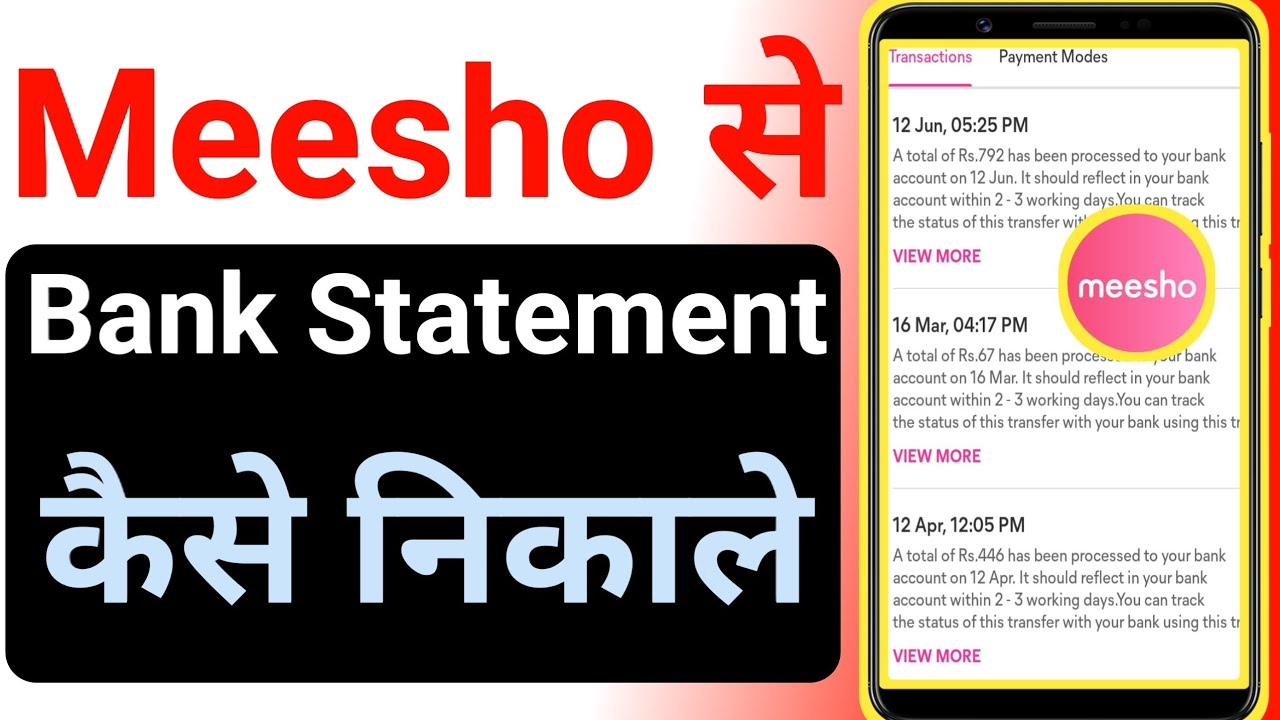 Meesho Me Bank Statement Kaise Nikale || Meesho Pe Bank Statement Kaise ...