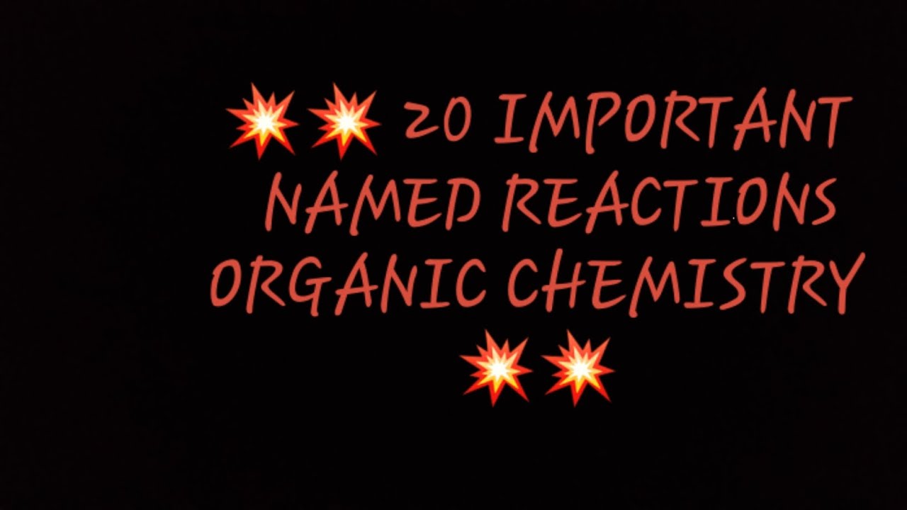20 IMPORTANT NAMED REACTIONS ORGANIC CHEMISTRY | ASPIRANTS - YouTube