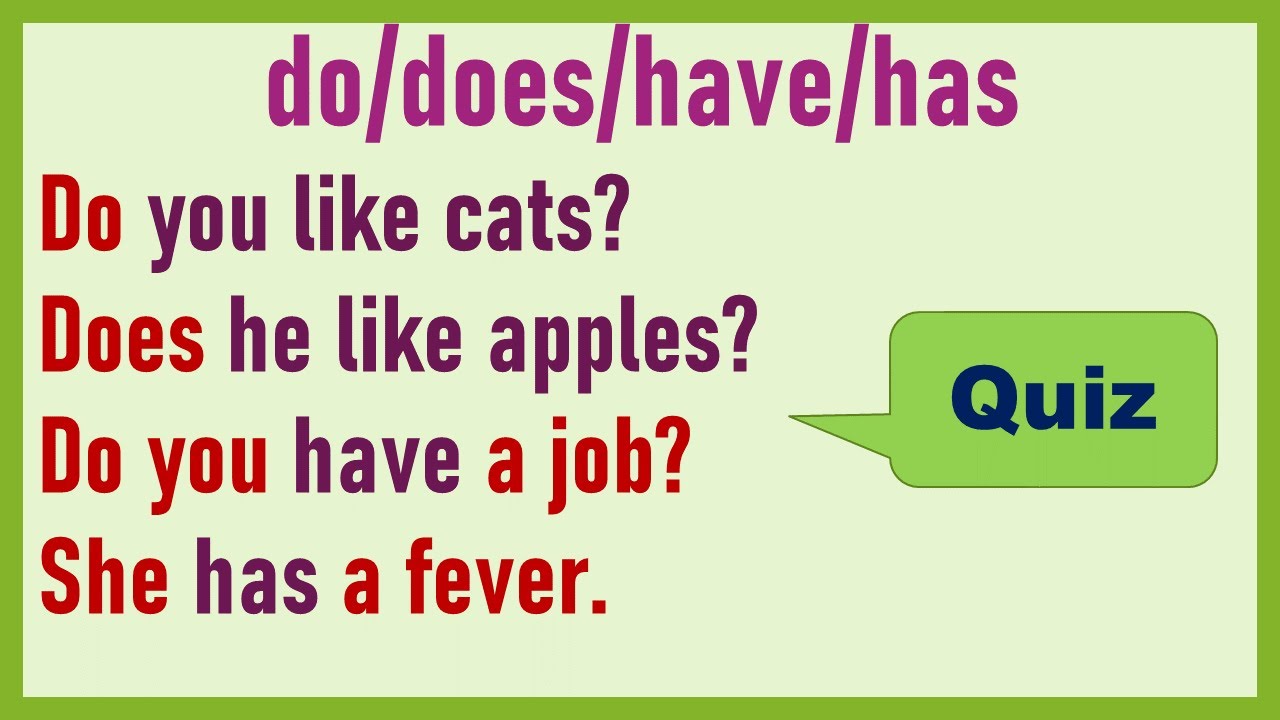 English do/does/have/has Quiz - YouTube