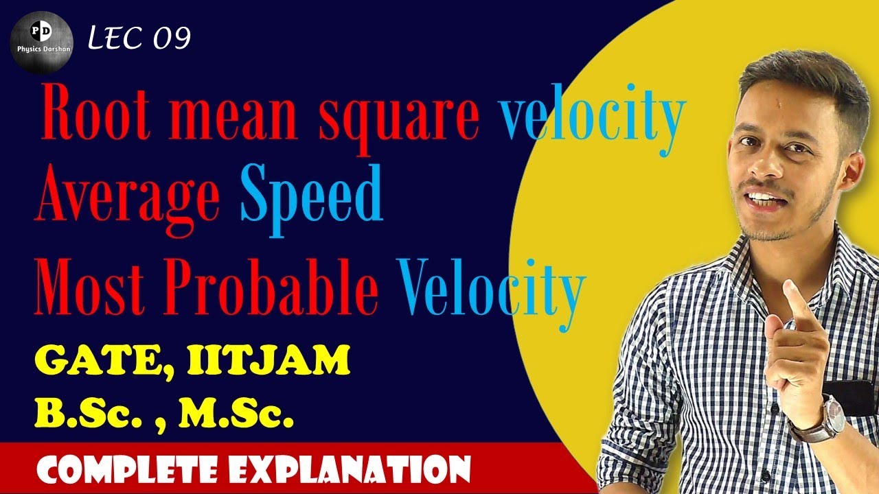 (LEC-09) RMS Velocity | Average speed | most probable speed | IITJAM ...