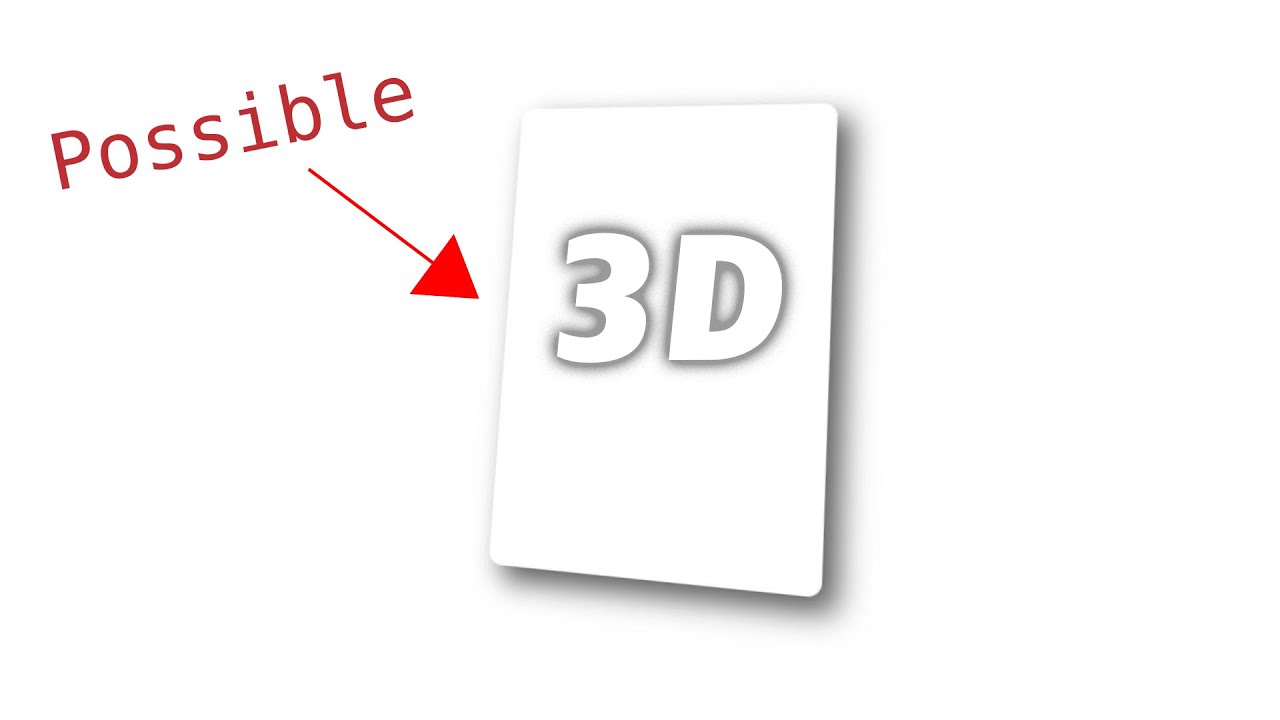 Interactive 3d Card Only Using Html And Css Youtube