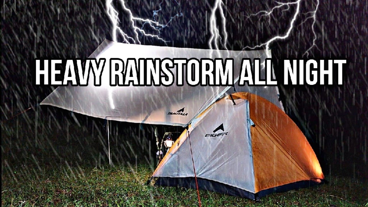 SOLO CAMPING IN SUPER HEAVY RAINSTORM ALL NIGHT ⛈️⛈️ - YouTube