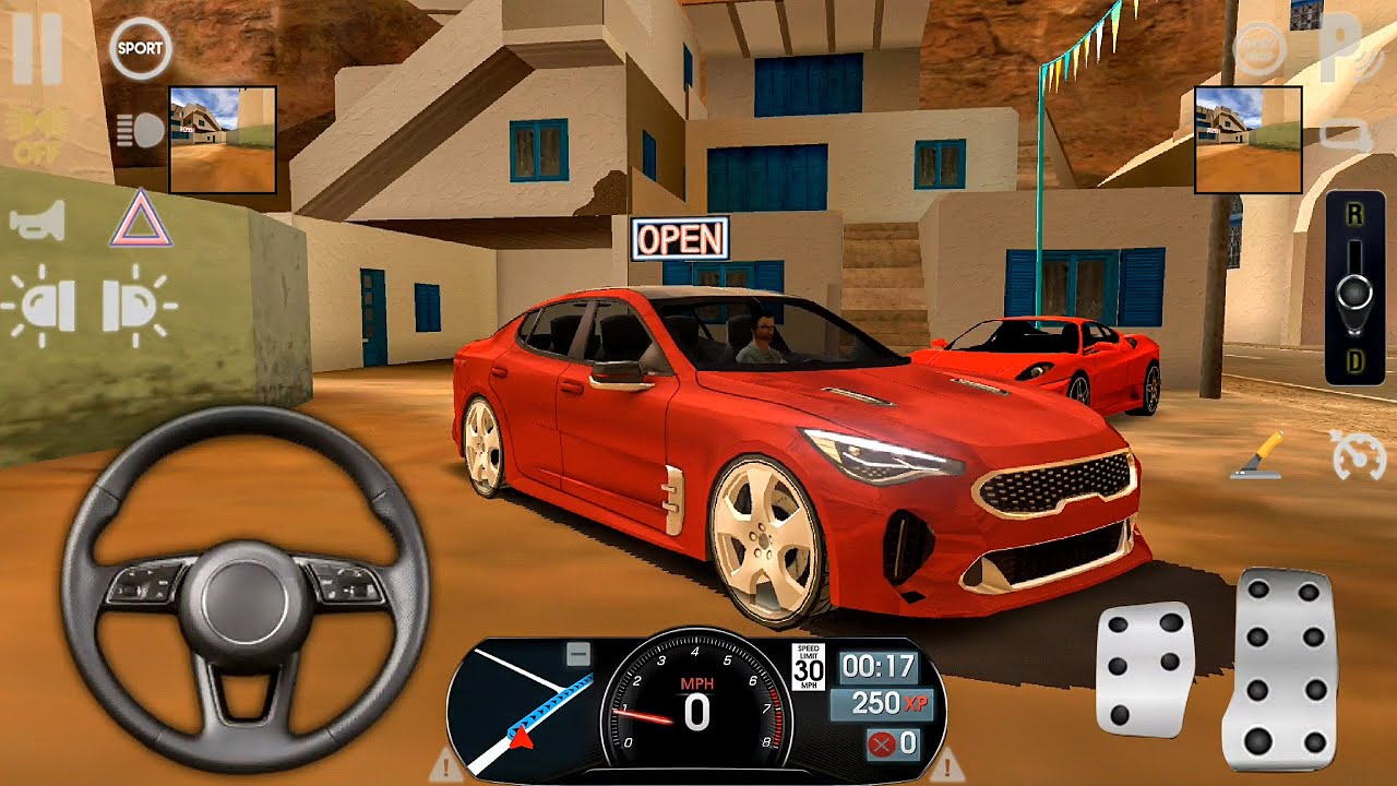 New Kia Stinger Car Driving On Santorini - Driving School Sim #11 ...