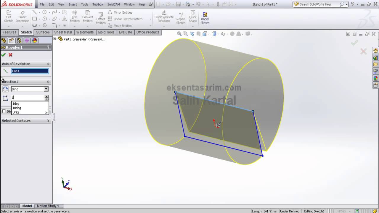 22- Solidworks 2013 Eğitim - Revolved Boss - YouTube
