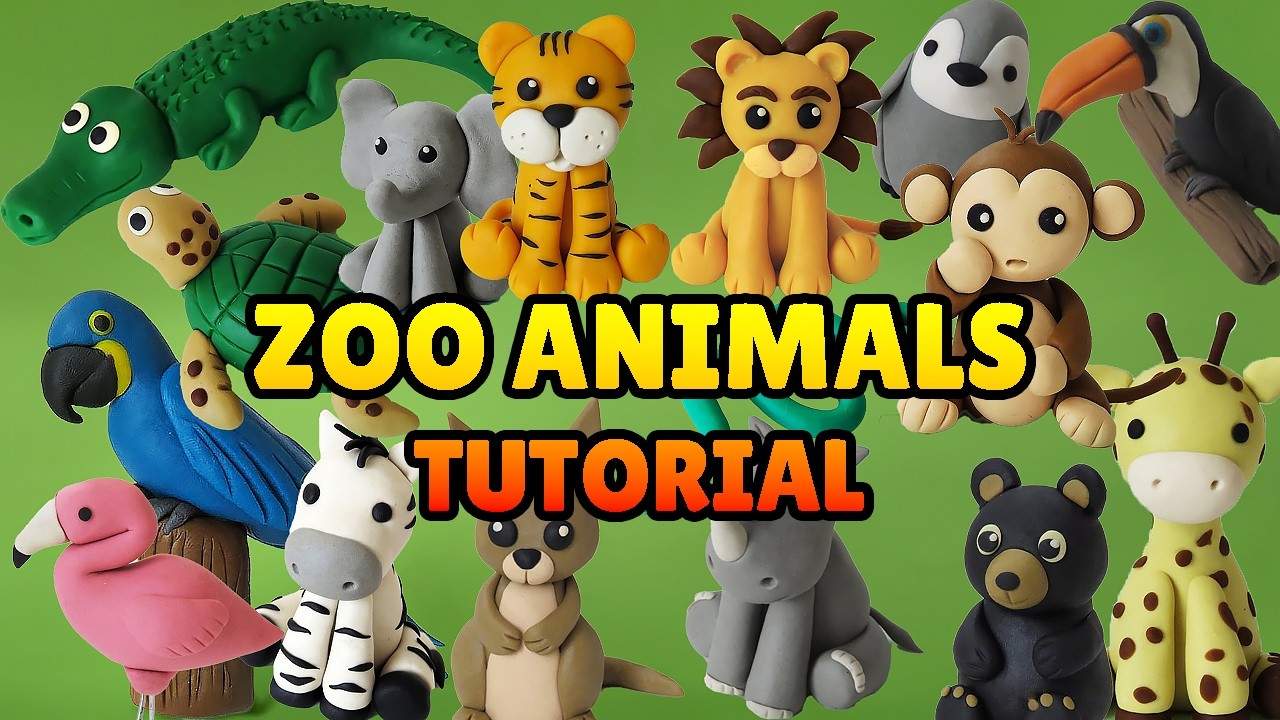 🔴 DIY How to Make ZOO ANIMALS Compilation - Polymer Clay, plastilina ...