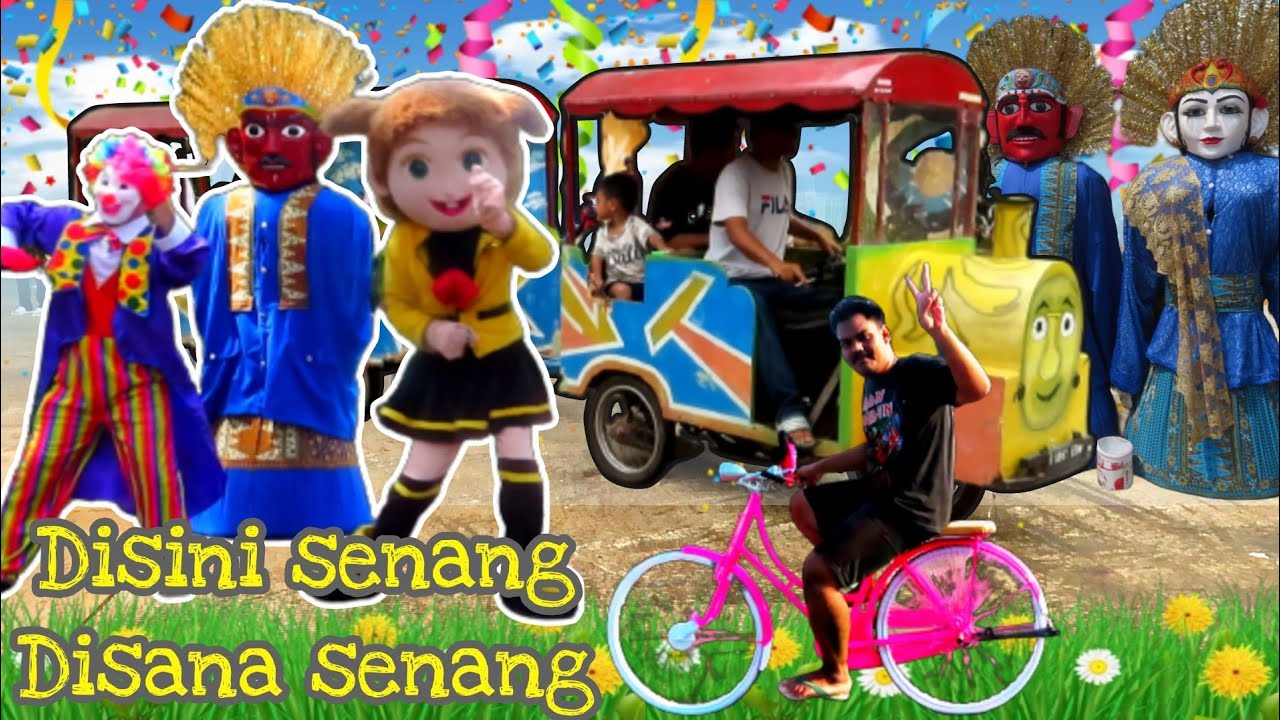 Asiik 😆 LAGU DISINI SENANG DISANA SENANG versi BADUT dan ONDEL ada KUDA ...