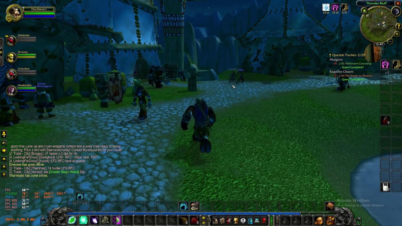 WOW 20th Anniversary lvl 12 Druid Tank Dungeon Spam (RFC) - YouTube