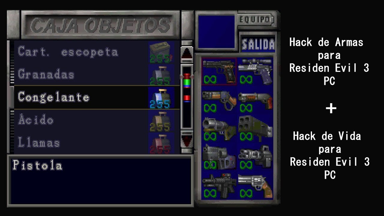 Hack Resident Evil 3 - Pc Vida y armas infinitas - YouTube