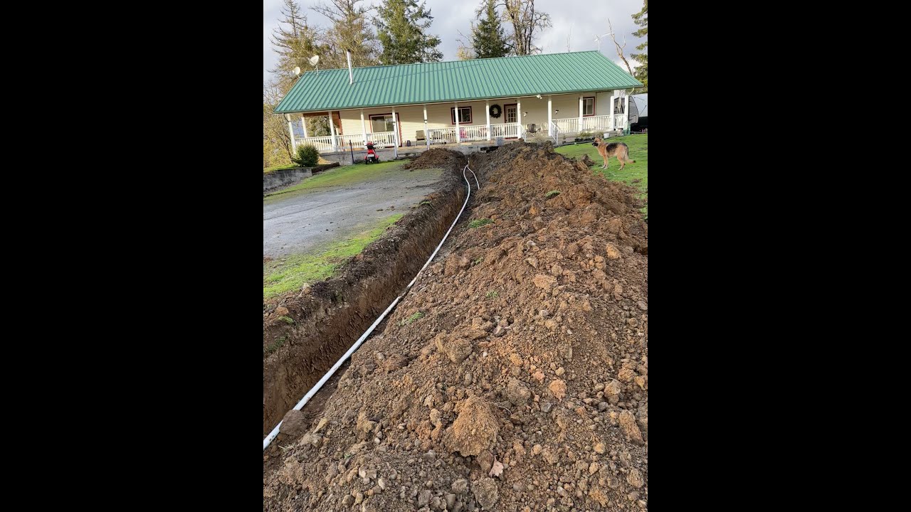 Trenching for Plumbing and Electric - YouTube
