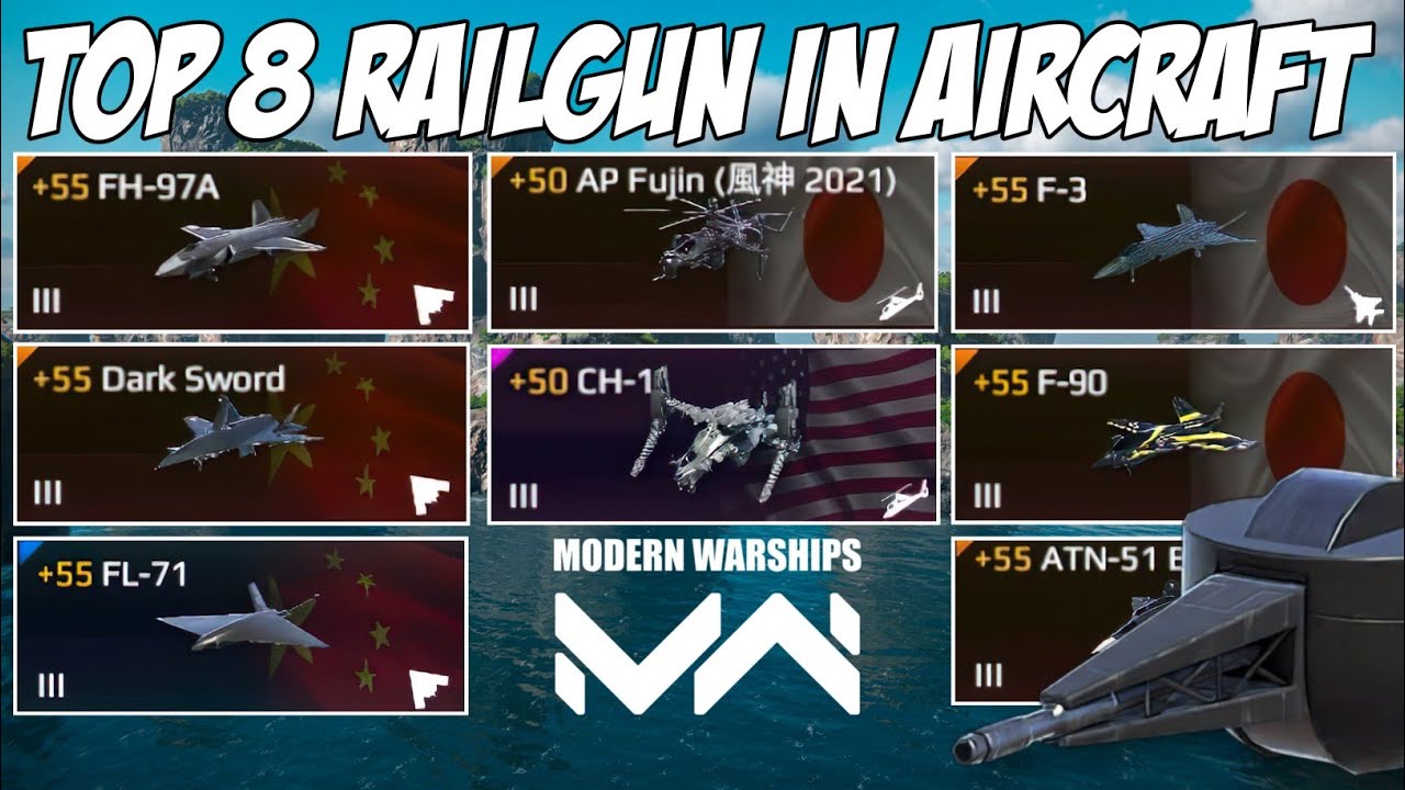 Top 8 Railgun in Aircraft With Highest Damage | Modern Warships - YouTube