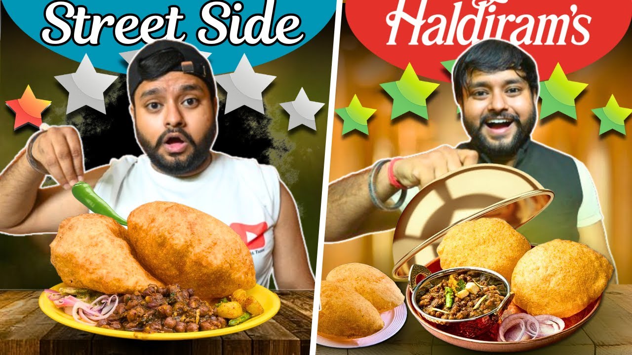 Haldiram Chole Bhature VS Street Side Chole Bhature | Delhi Food ...