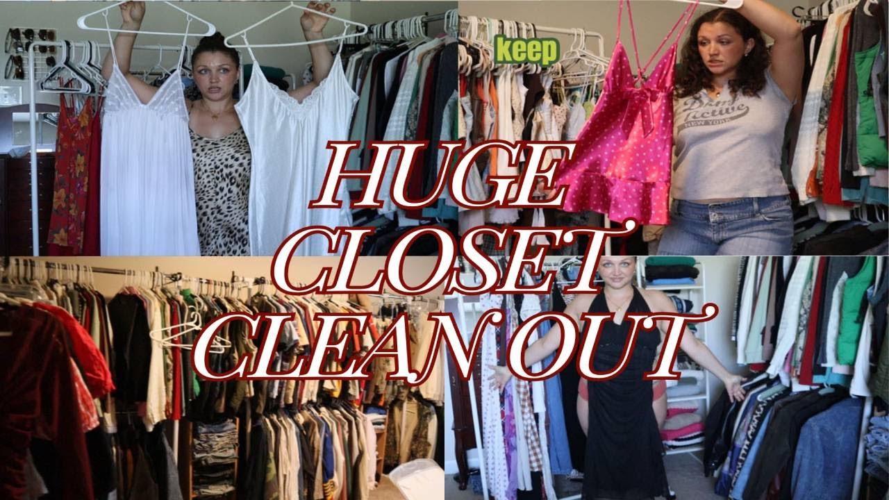 INSANE CLOSET CLEAN OUT *decluttering and organizing my entire closet ...