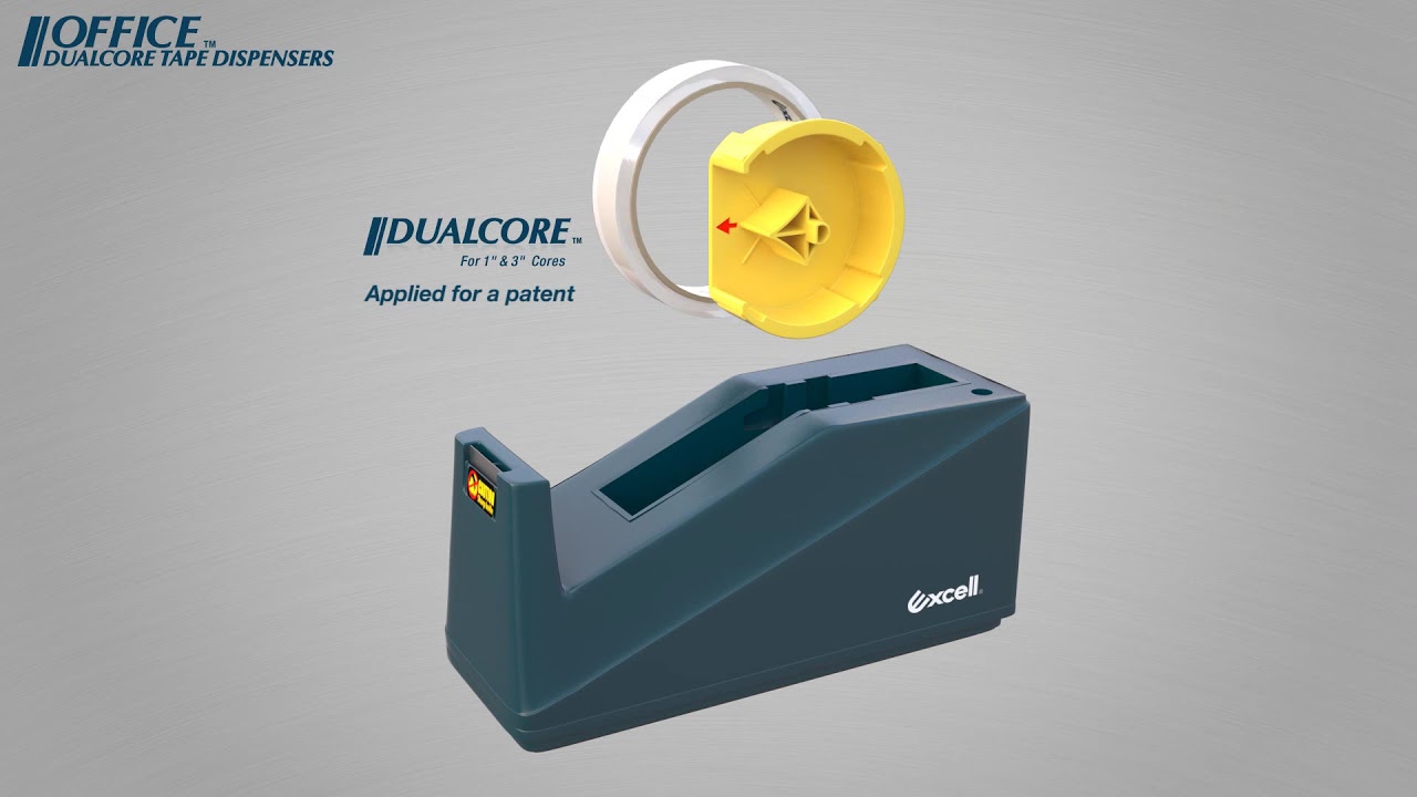 Dual Core Desktop Tape Dispensers By Excell ET-191 Series - YouTube
