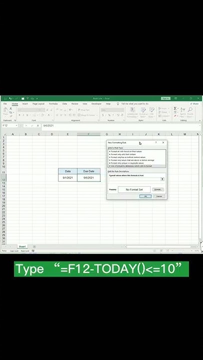 2 Ways to Add Auto Reminders on Due Date in Excel (2) - YouTube