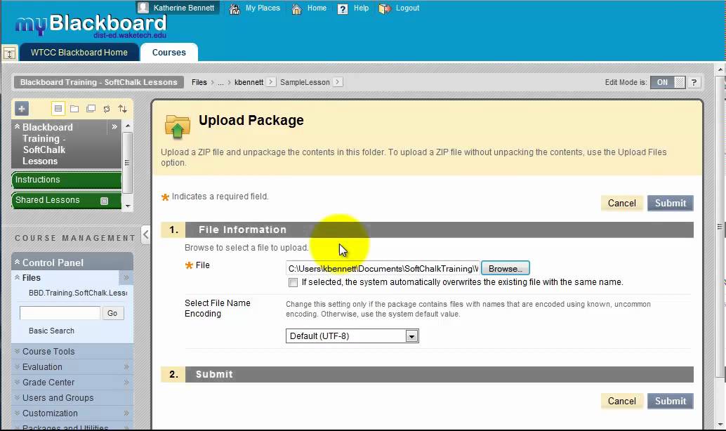 How to Add a SoftChalk Lesson to a Blackboard Course - YouTube