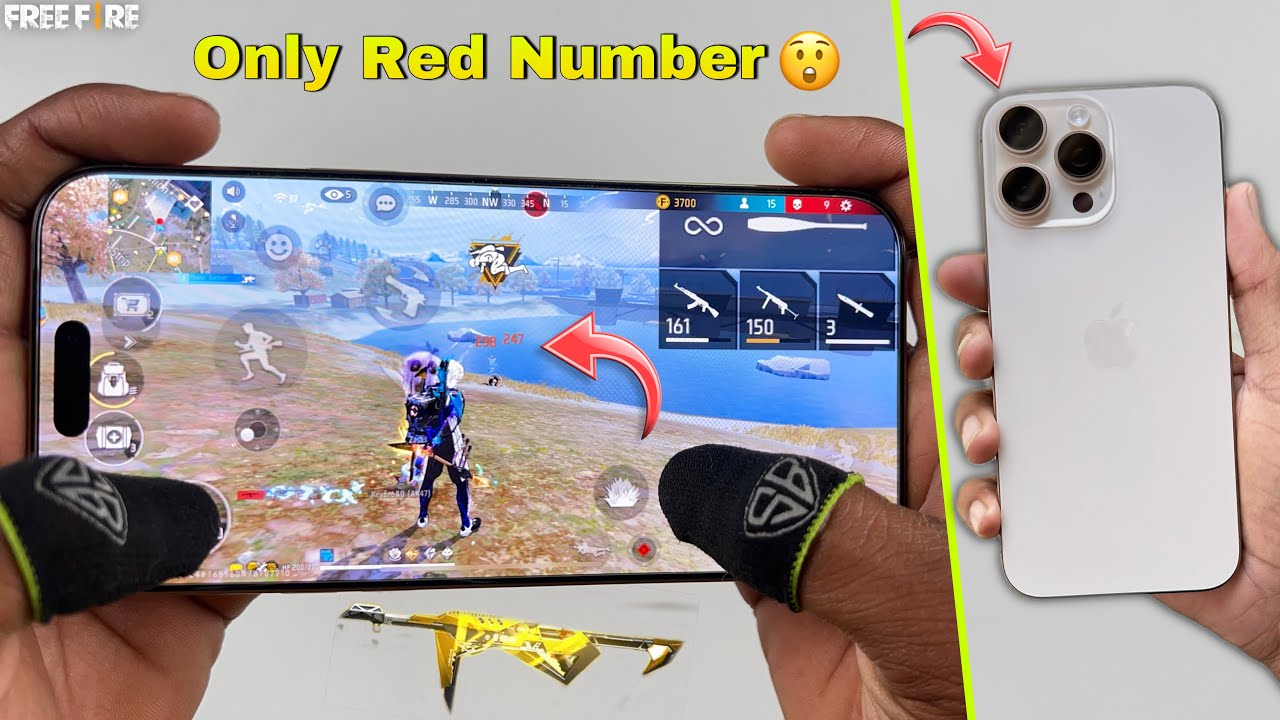 iPhone 16 Pro Max 1 vs 4 free fire gameplay best headshot with 2 finger ...