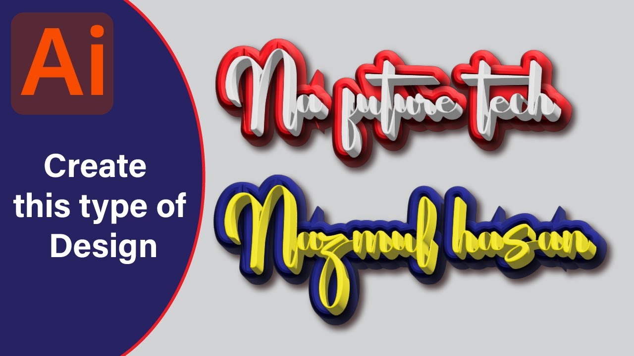 How To Create Calligraphy 3d Text In Illustrator - YouTube