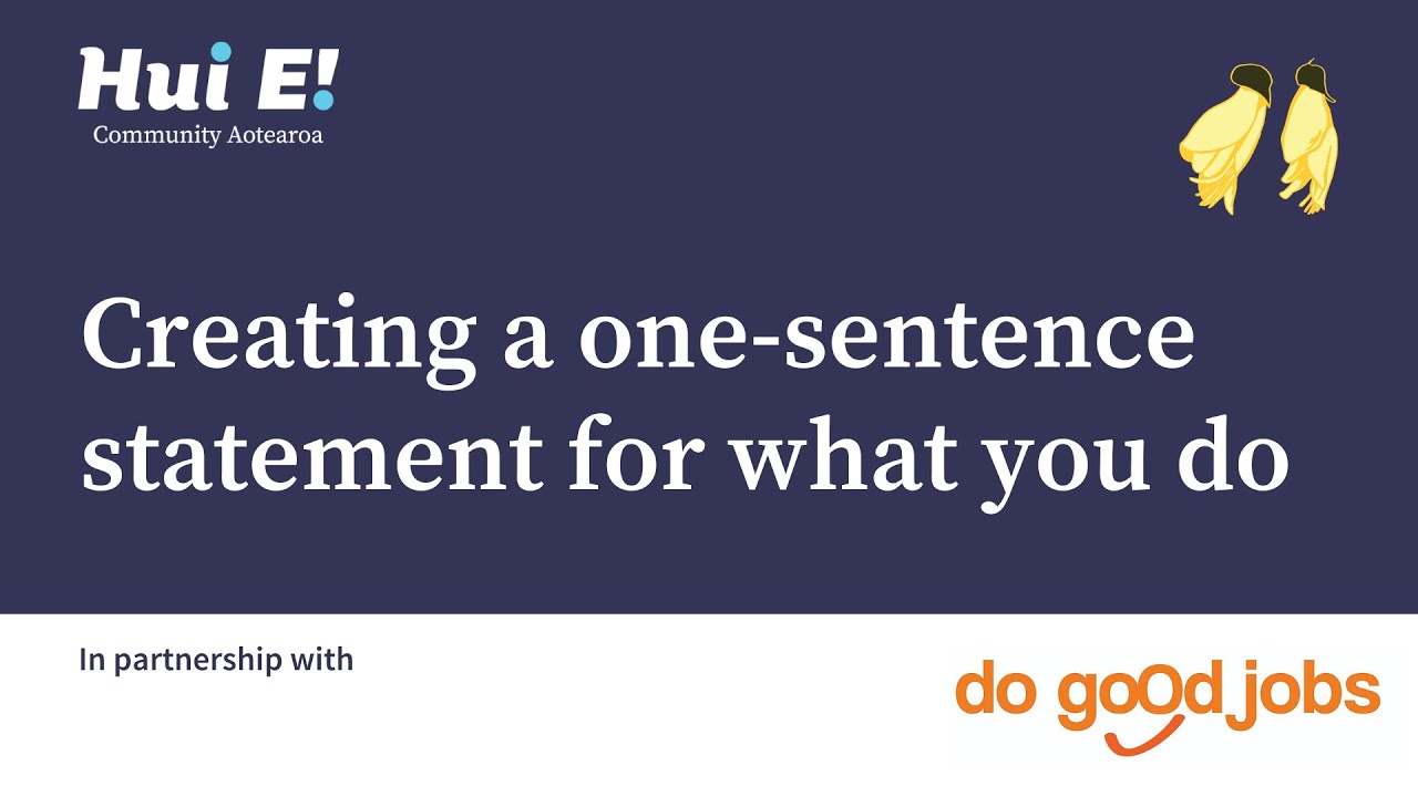 Creating a one-sentence statement for what you do - YouTube