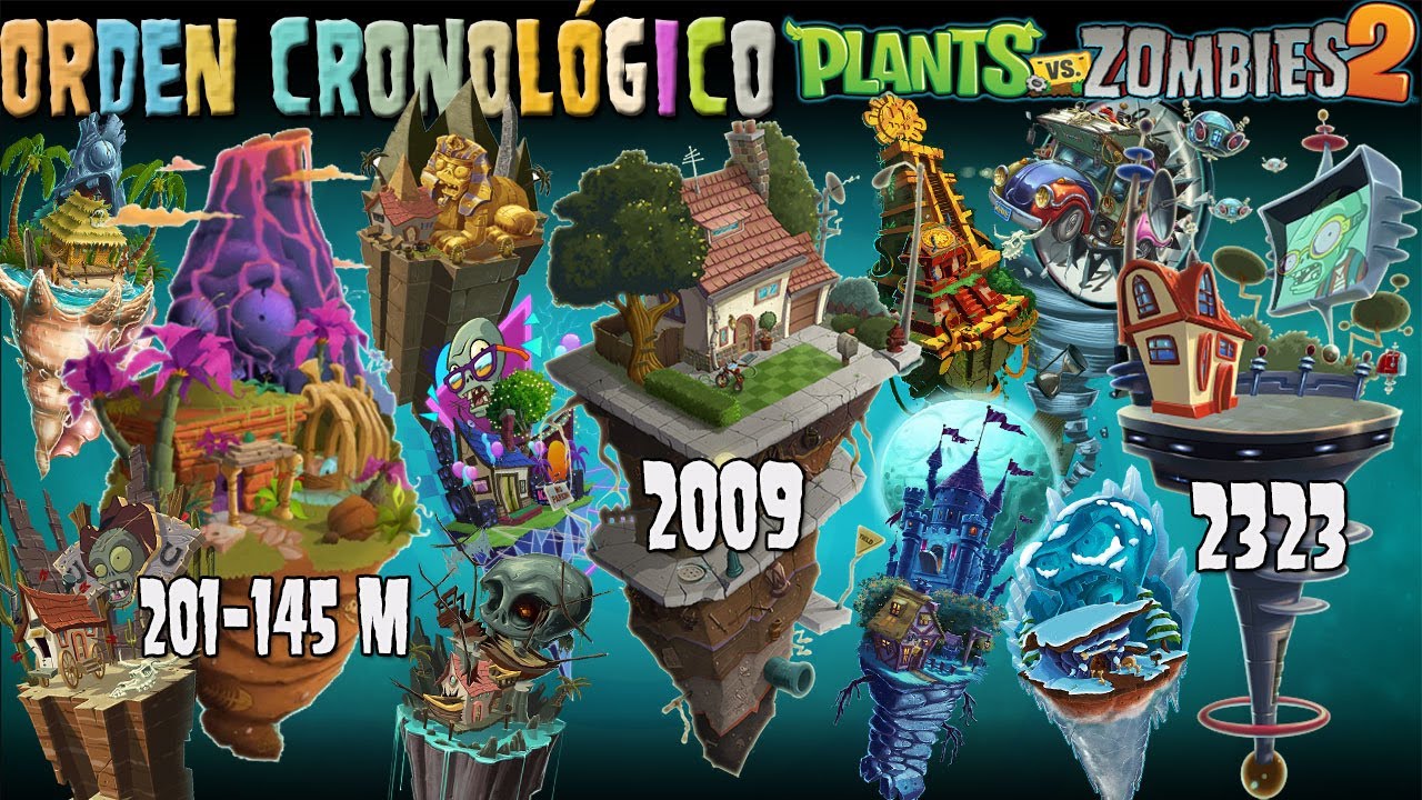 ¡Todos los Mundos de Plantas vs Zombis 2 en Orden Cronológico! ¡Datos ...