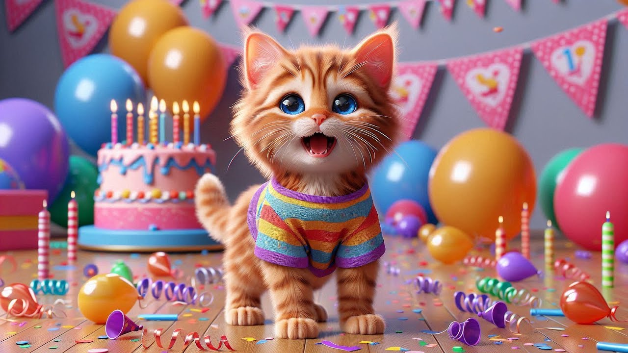 Birthday Cat Dance Video/ Happy Birthday Song - YouTube