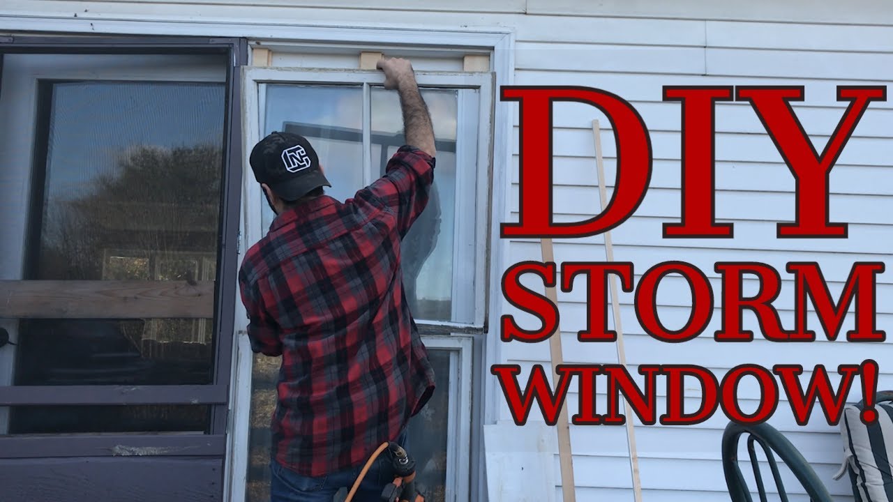 Building a homemade DIY Storm Window on our glass door - YouTube