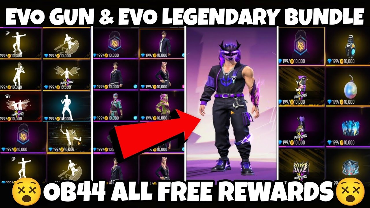 EVO GUN G18 SKIN & EVO LEGENDARY BUNDLE FREE FIRE OB44 ALL REWARDS OB44 ...