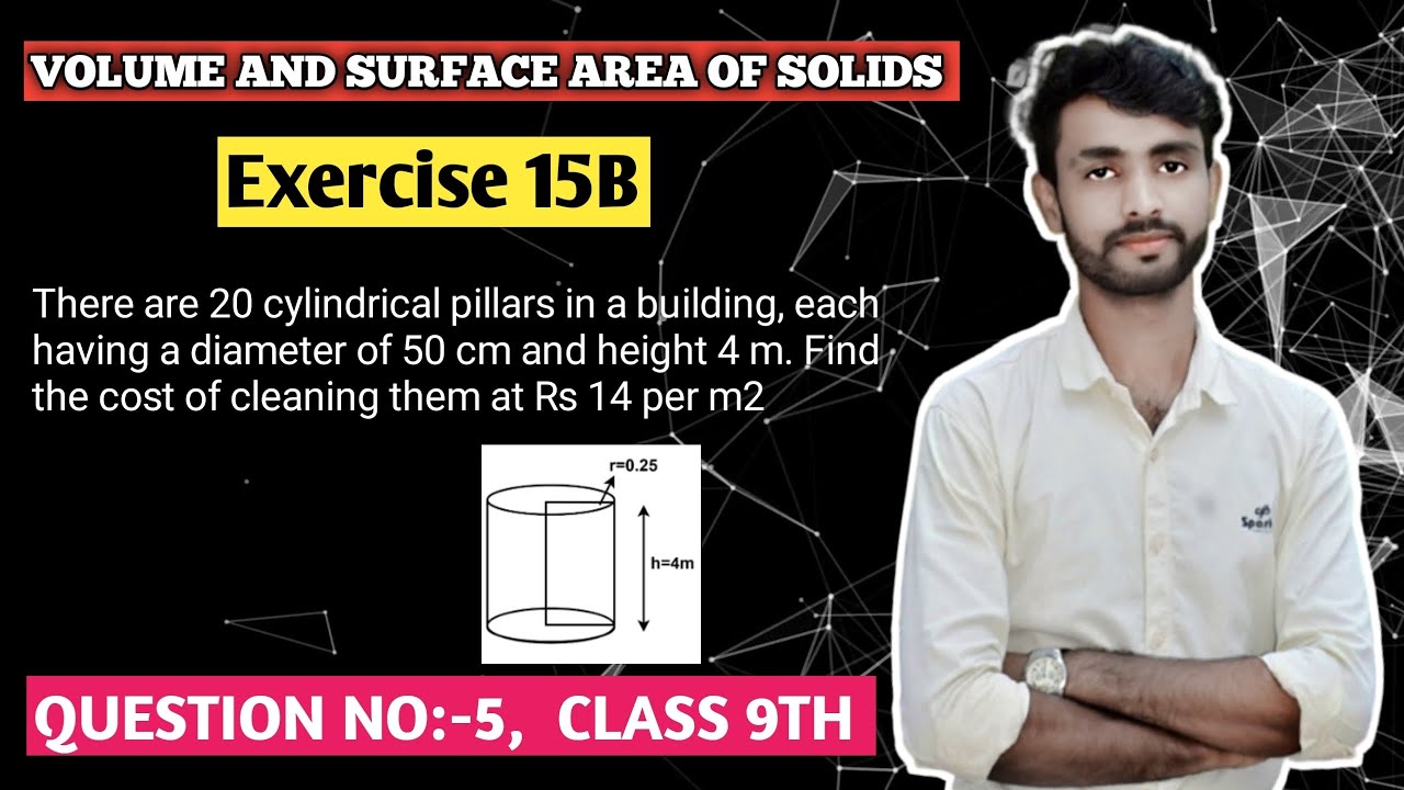 There are 20 cylindrical pillars in a building, each having a diameter ...