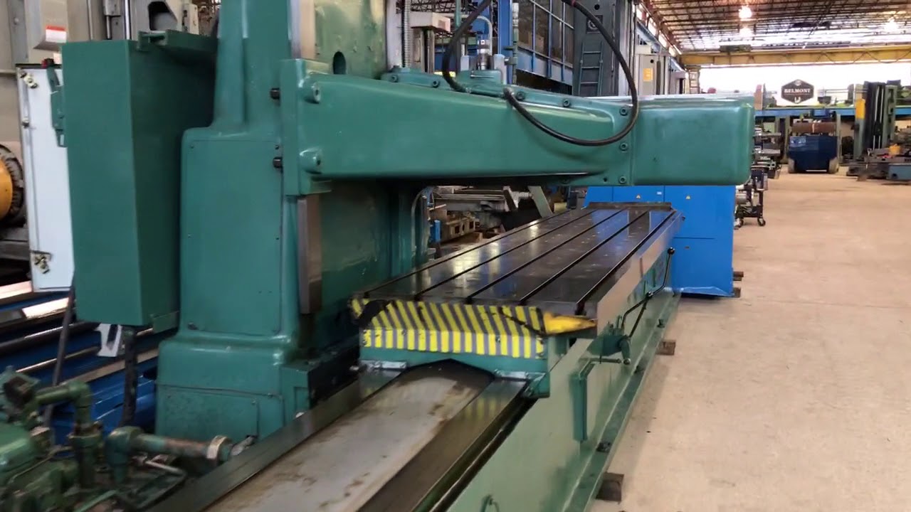 32” x 144” Rockford Open Side Planer 1967 Hydraulic - YouTube