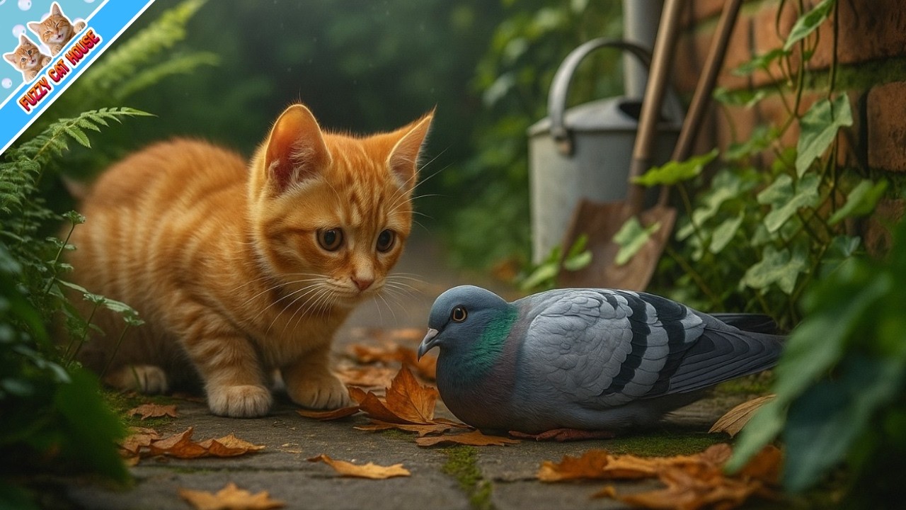 The Kitten, the Pigeon & a Morning Surprise | Fuzzy Cat House - YouTube