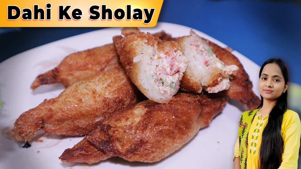 दही के शोले | Dahi ke Sholay Recipe | Dahi Bread Rolls | Curd Kebab ...