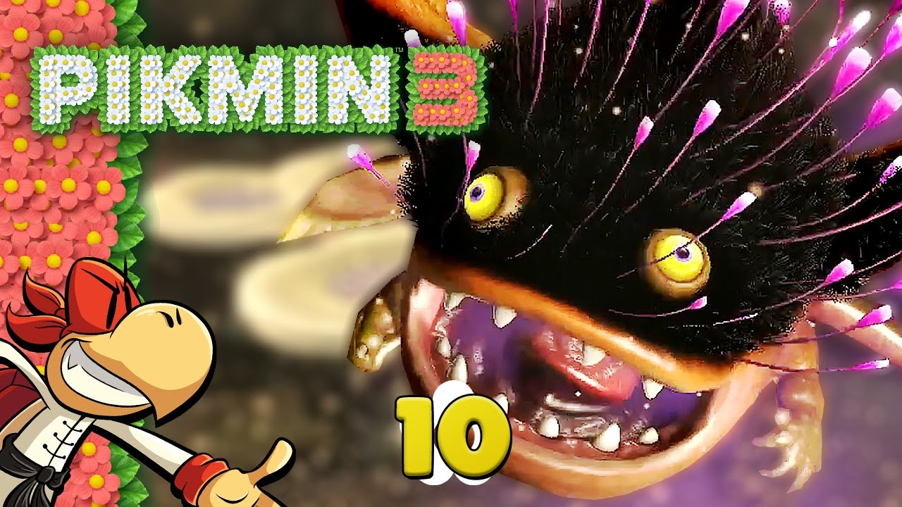 Pikmin 3 - Day 10 - Vehemoth Phosbat, Distant Tundra Boss - YouTube