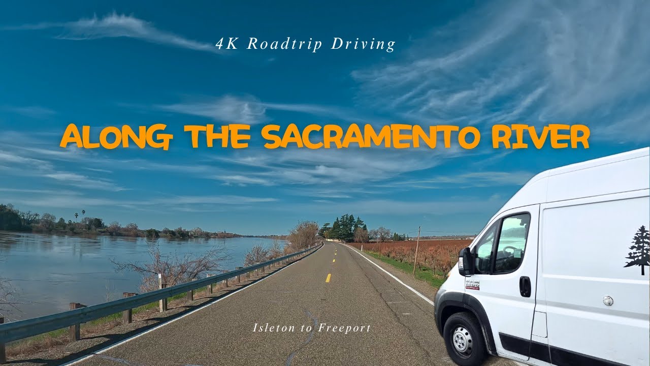 [4K] Refreshing Driving along levee road. - YouTube