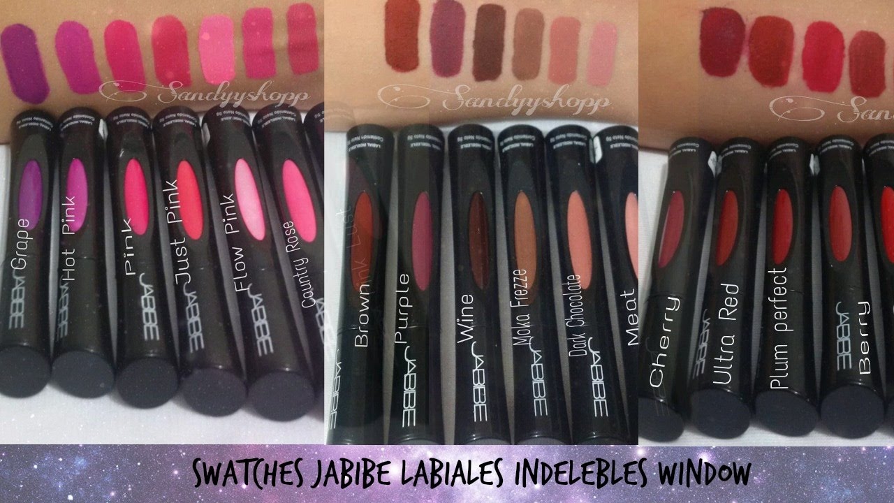 RESEÑA LABIALES INDELEBLES WINDOW JABIBE + SWATCHES 18 TONOS♥ - YouTube