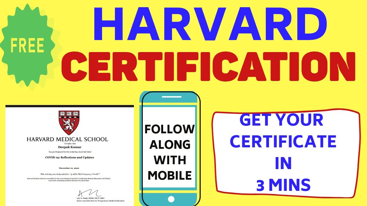 Harvard Free Certification Course | Get Your Certification in 5 minutes ...