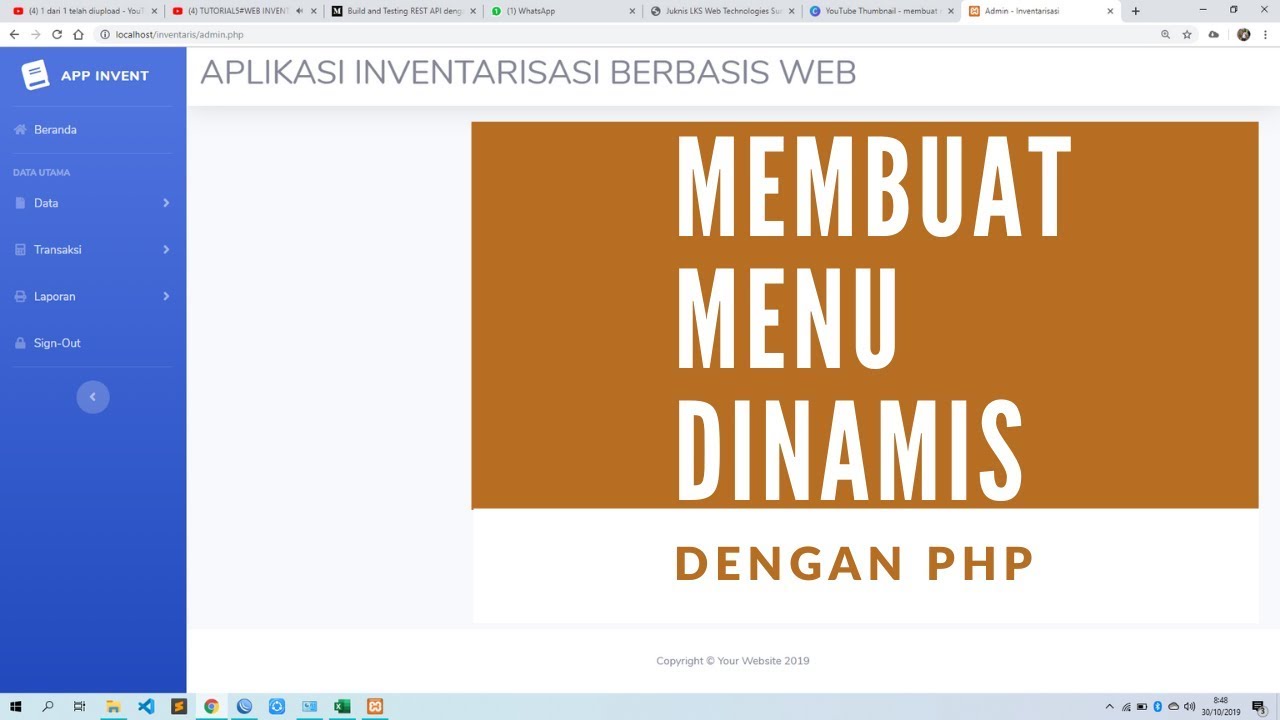 TUTORIAL5#WEB INVENTARIS #MEMBUAT MENU DINAMIS DI PHP - YouTube