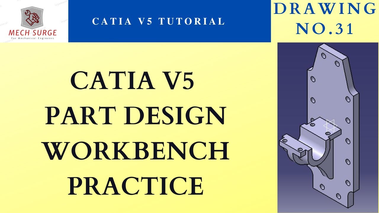 Catia v5 tutorial for beginners | Practice Drawing | Part design ...