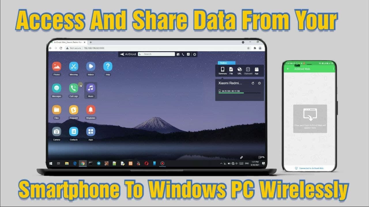 Access And Share Data From Your Smartphone To Windows PC Wirelessly ...