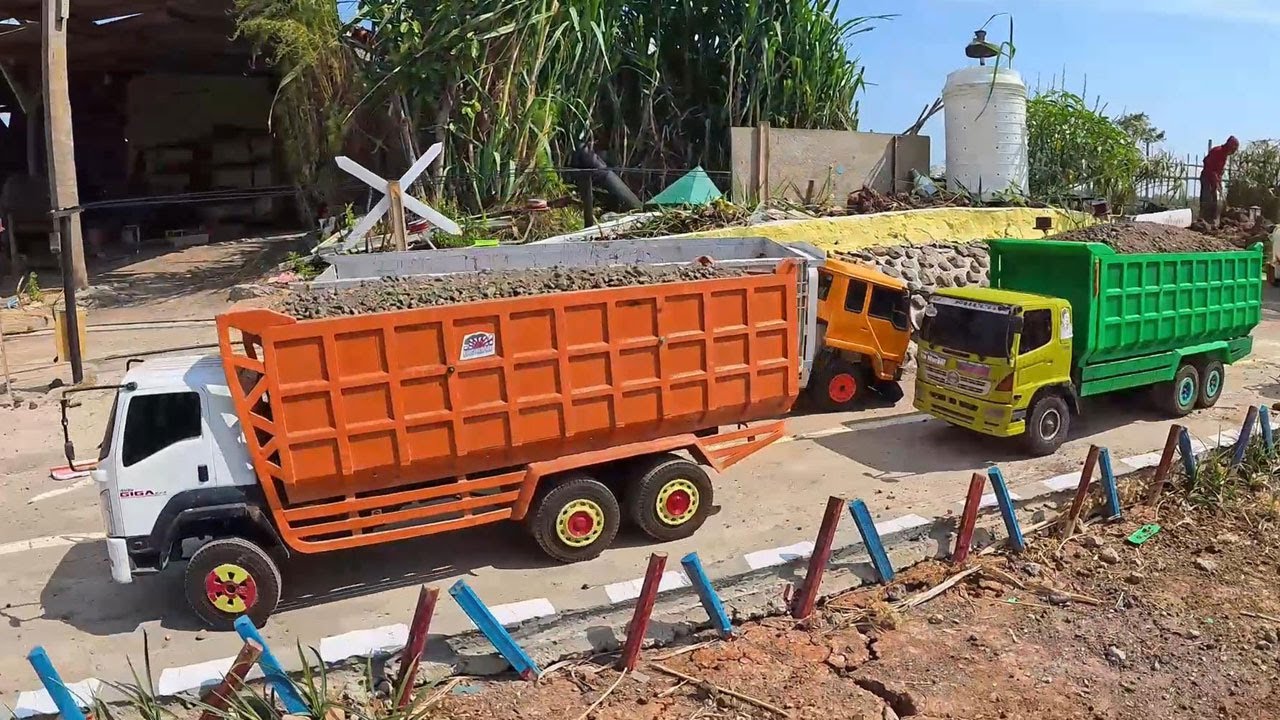 Overload Mobil Truk RC Hino FF muatan Batu Oleng Jatuh Terguling, Hino ...