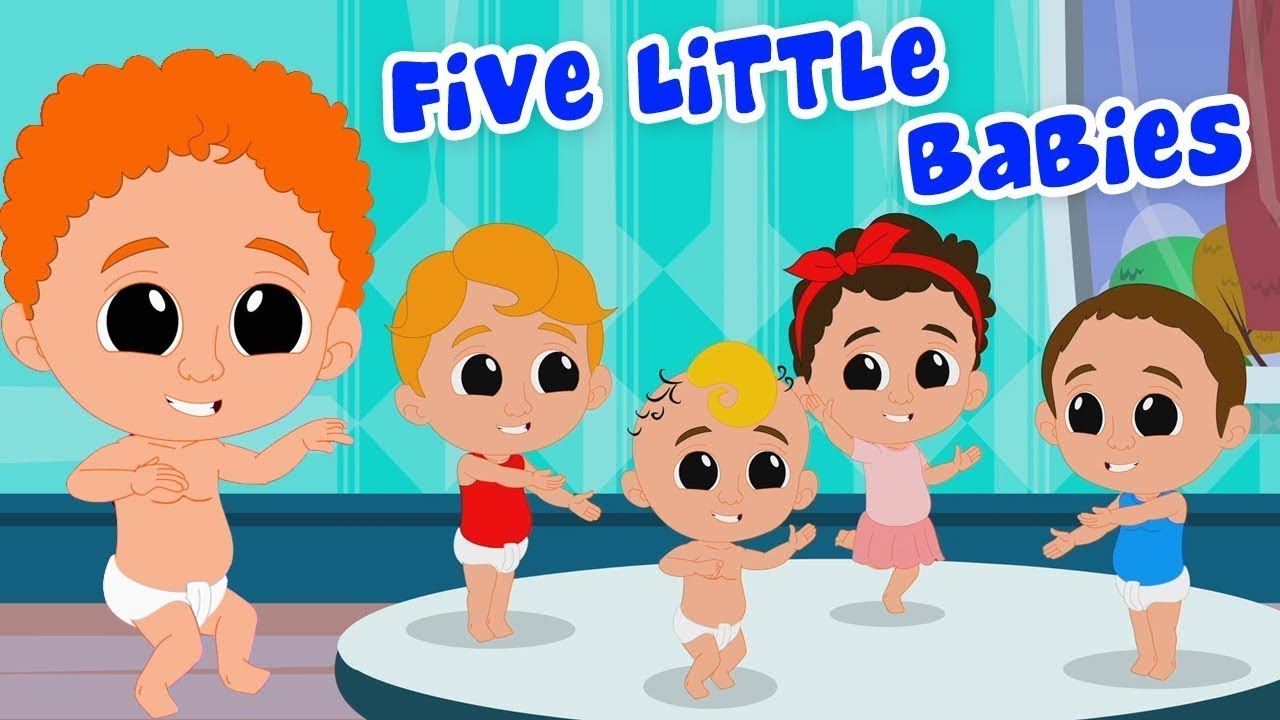 "Five Little Babies Jumping on the Bed | Fun Nursery Rhyme for Kids ...