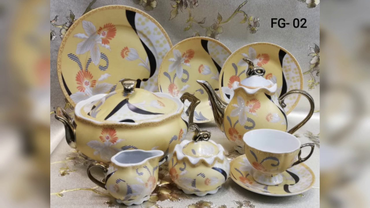 Dinner Set Il Full Goldan Dinner Set color ll Zeeshan crockery store ...