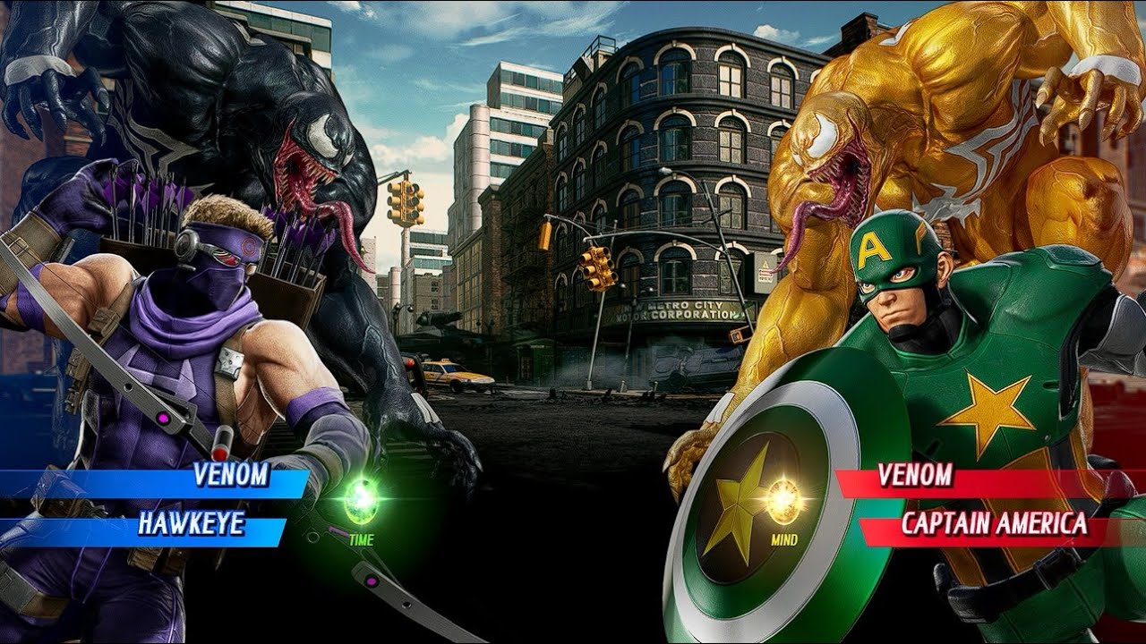 HAWKEYE & VENOM VS VENOM & CAPTAIN AMERICA | Marvel Vs. Capcom Infinite ...