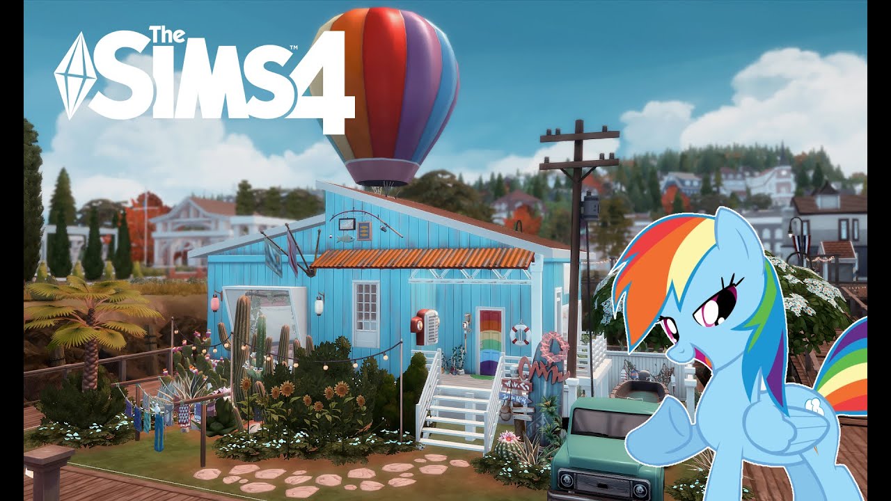 The Sims4 🌈Rainbow Dash House🌈NOCC บ้านเรนโบวแดชน้องม้าโพนี่โพใจ - YouTube
